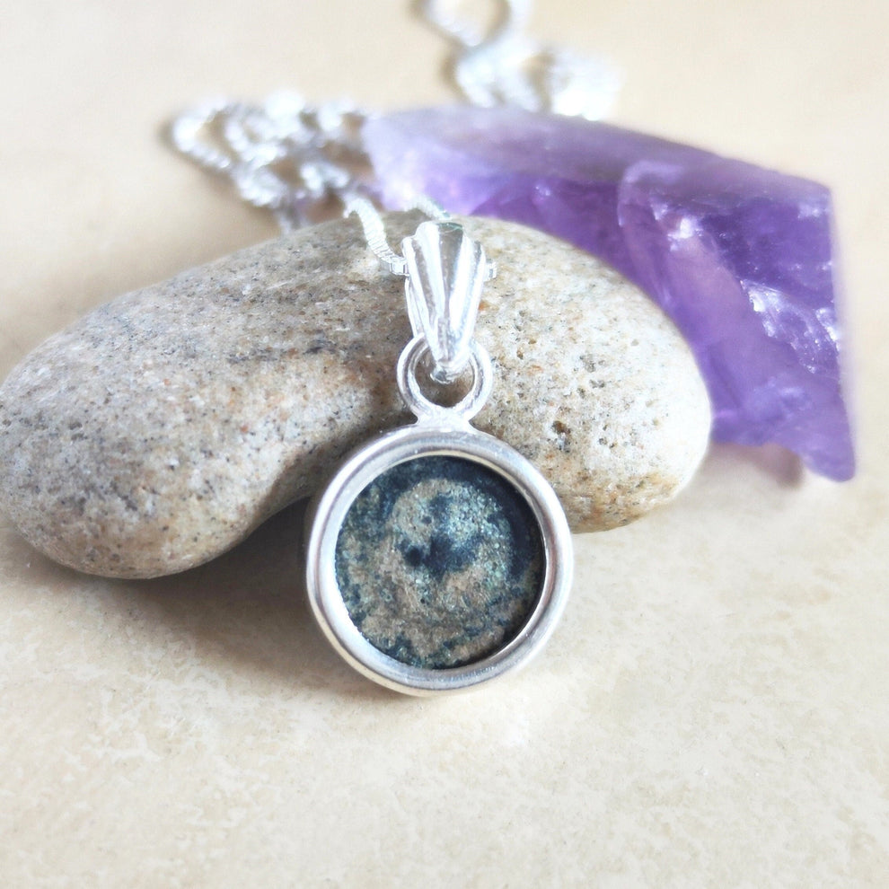 Widow's Mite Coin Necklace: Sterling Silver Ancient Biblical Jewelry ...